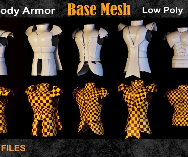 ArtStation - 35 Body Armor Base Mesh vol16 | Game Assets