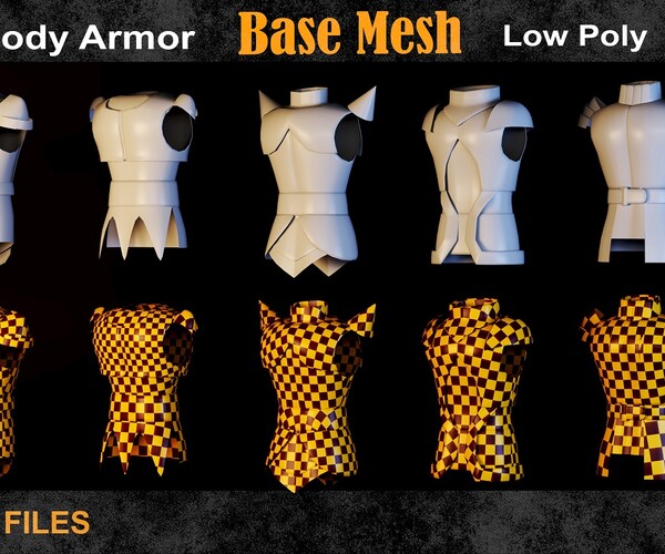 ArtStation - 35 Body Armor Base Mesh vol16 | Game Assets
