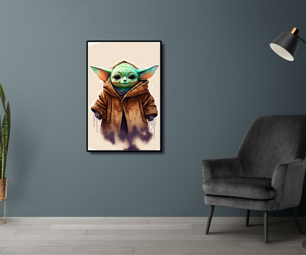 ArtStation - Cute baby Yoda Star Wars watercolor | Digital download ...