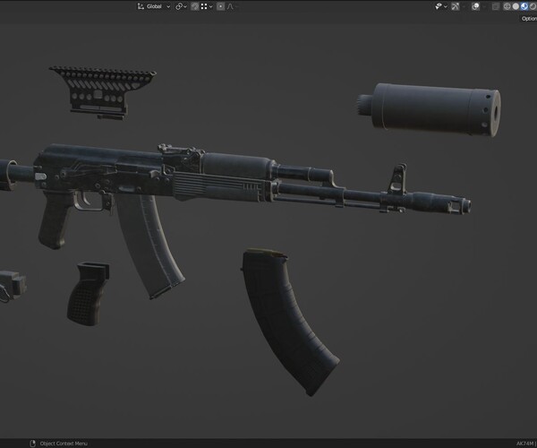ArtStation - MILITARY Game Ready AK74M and AK103 Low-poly 3D model | Game Assets