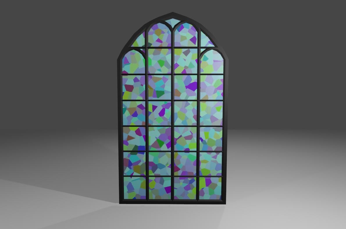 ArtStation - Stained Glass Window - Vitral Low-poly 3D model | Game Assets