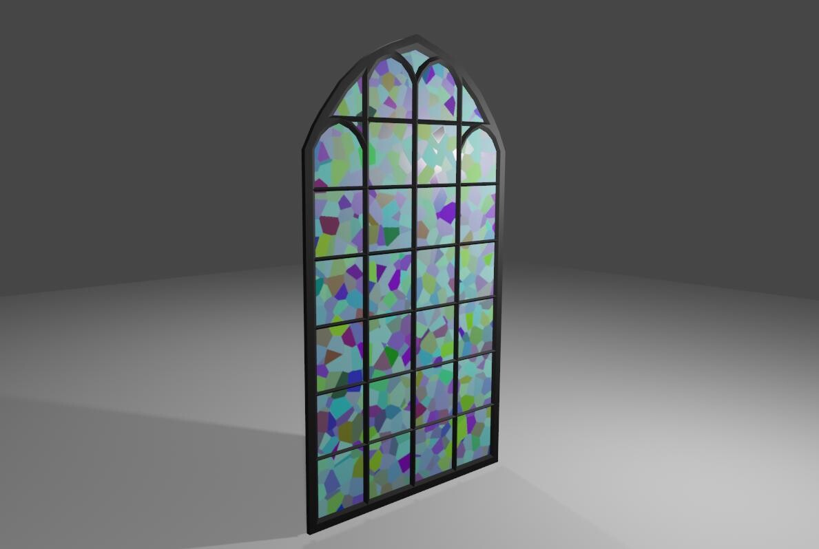 ArtStation - Stained Glass Window - Vitral Low-poly 3D model | Game Assets