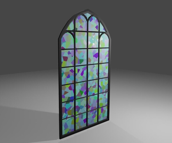 ArtStation - Stained Glass Window - Vitral Low-poly 3D model | Game Assets
