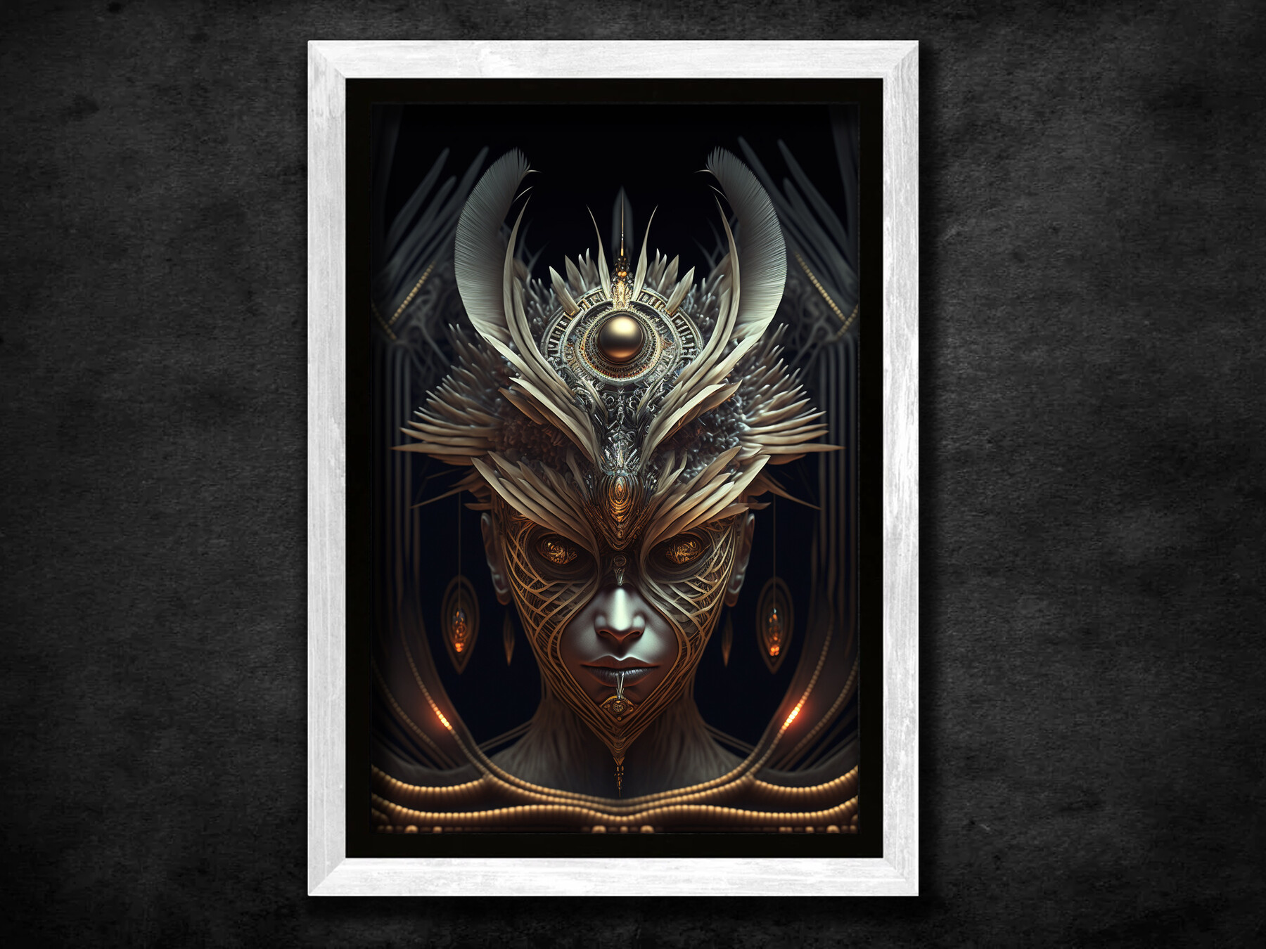 ArtStation - Bionic humanoid girl portrait with intricate metal crown ...