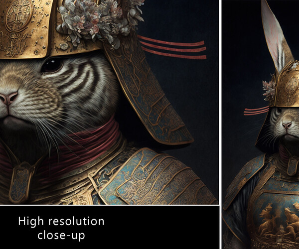 ArtStation - Japanese samurai rabbit warrior with traditional suit and ...