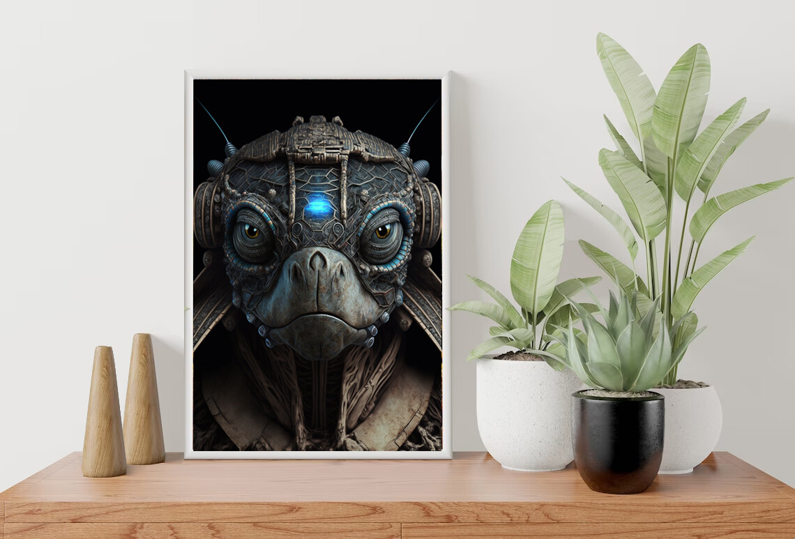 ArtStation - Cyborg humanoid turtle with bionic elements & 3d scifi ...