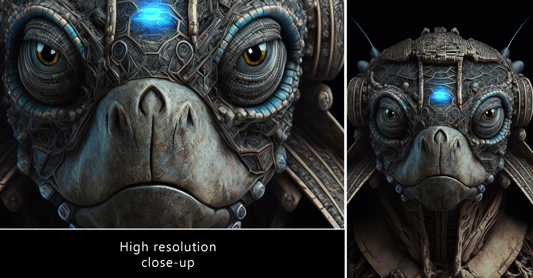 ArtStation - Cyborg humanoid turtle with bionic elements & 3d scifi ...