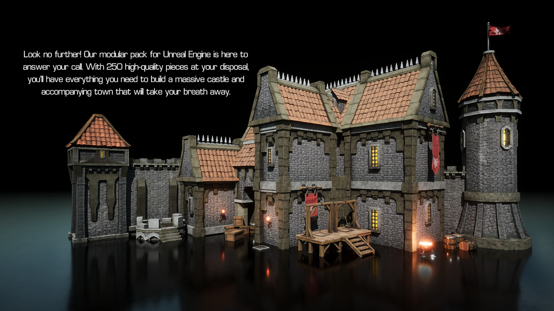 ArtStation - Blender Massive 250-Piece Modular Kitbash Castles and Towns | Resources