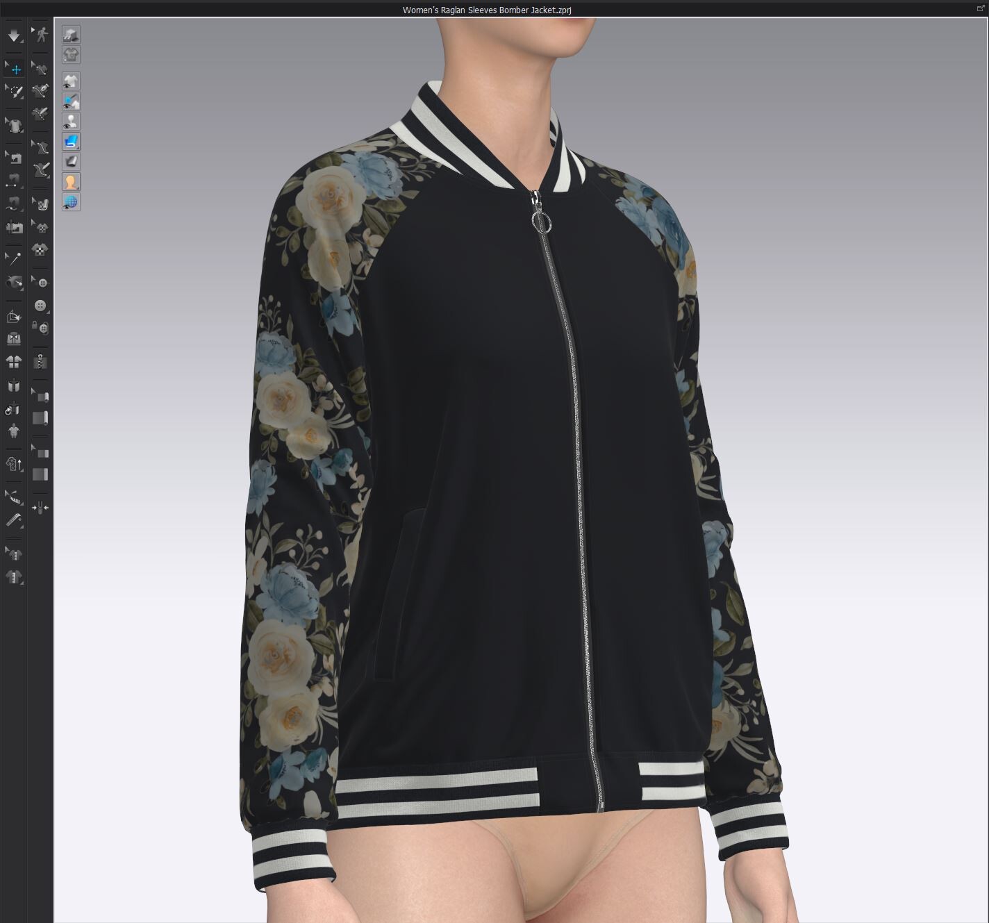 ArtStation - Women's Raglan Sleeves Bomber Jacket, marvelous designer ...