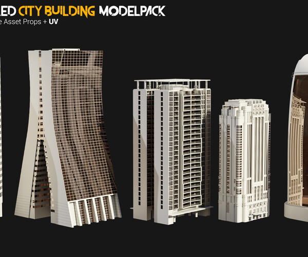 ArtStation - High Detailed City Building Pack + UV | Game Assets