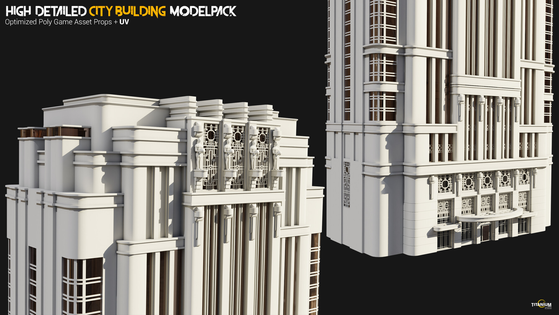 ArtStation - High Detailed City Building Pack + UV | Game Assets