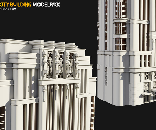 ArtStation - High Detailed City Building Pack + UV | Game Assets