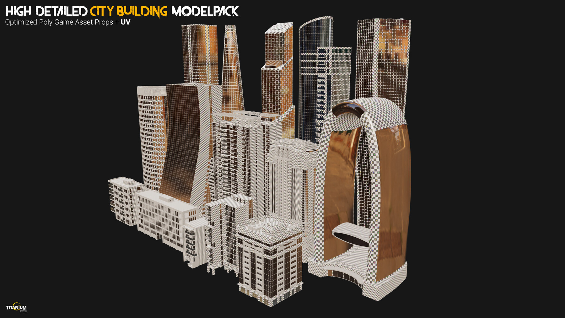 ArtStation - High Detailed City Building Pack + UV | Game Assets
