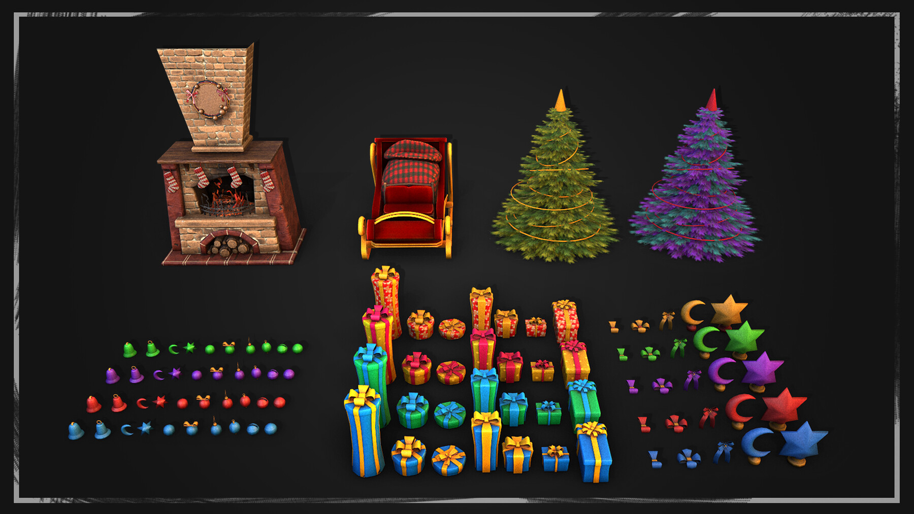 ArtStation - Christmas stylized | Game Assets