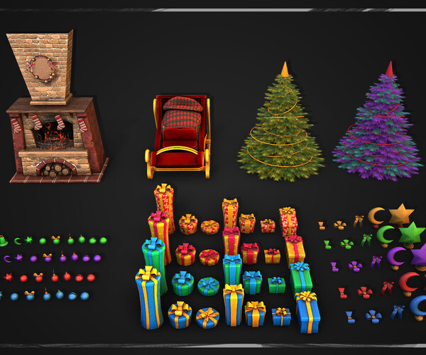 ArtStation - Christmas stylized | Game Assets