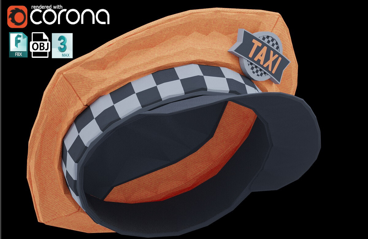 ArtStation - Taxi Driver Hat Low-poly | Game Assets