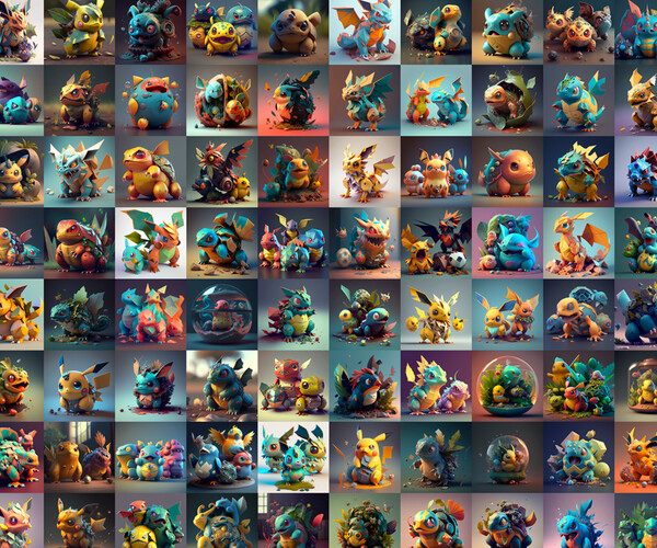 ArtStation - 196 Unique Pokémons 3D Illustration Renders Collection ...