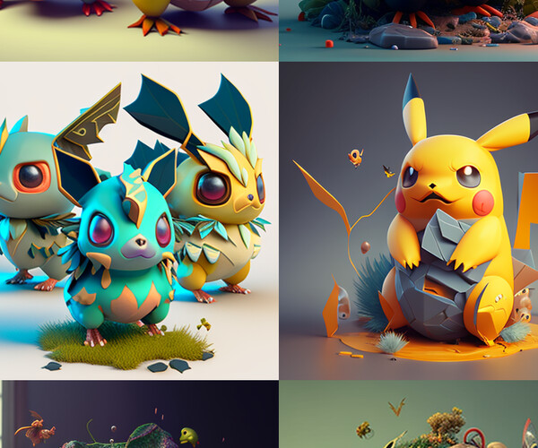 ArtStation - 196 Unique Pokémons 3D Illustration Renders Collection ...