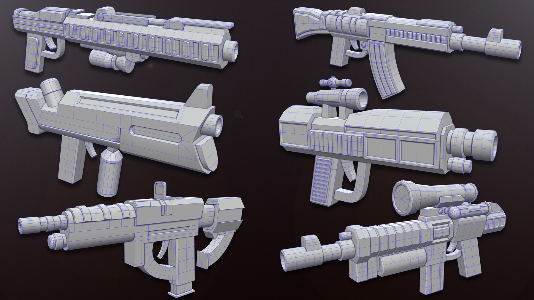 ArtStation - Sci-fi Gun Base meshes (with uv) | Game Assets