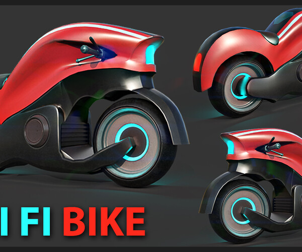 ArtStation - Sci-fi Bike Game Ready 1 | Game Assets
