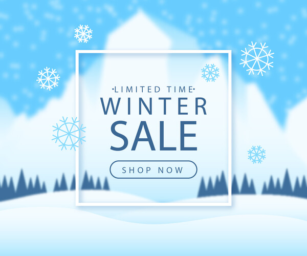 ArtStation - Blurred winter sale concept AI and EPS Template File ...