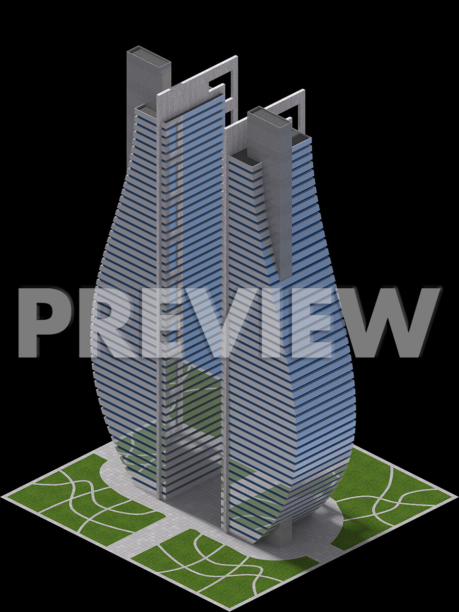 ArtStation - Architecture (Tile#0035, 1x1) – Dimetric Projection ...