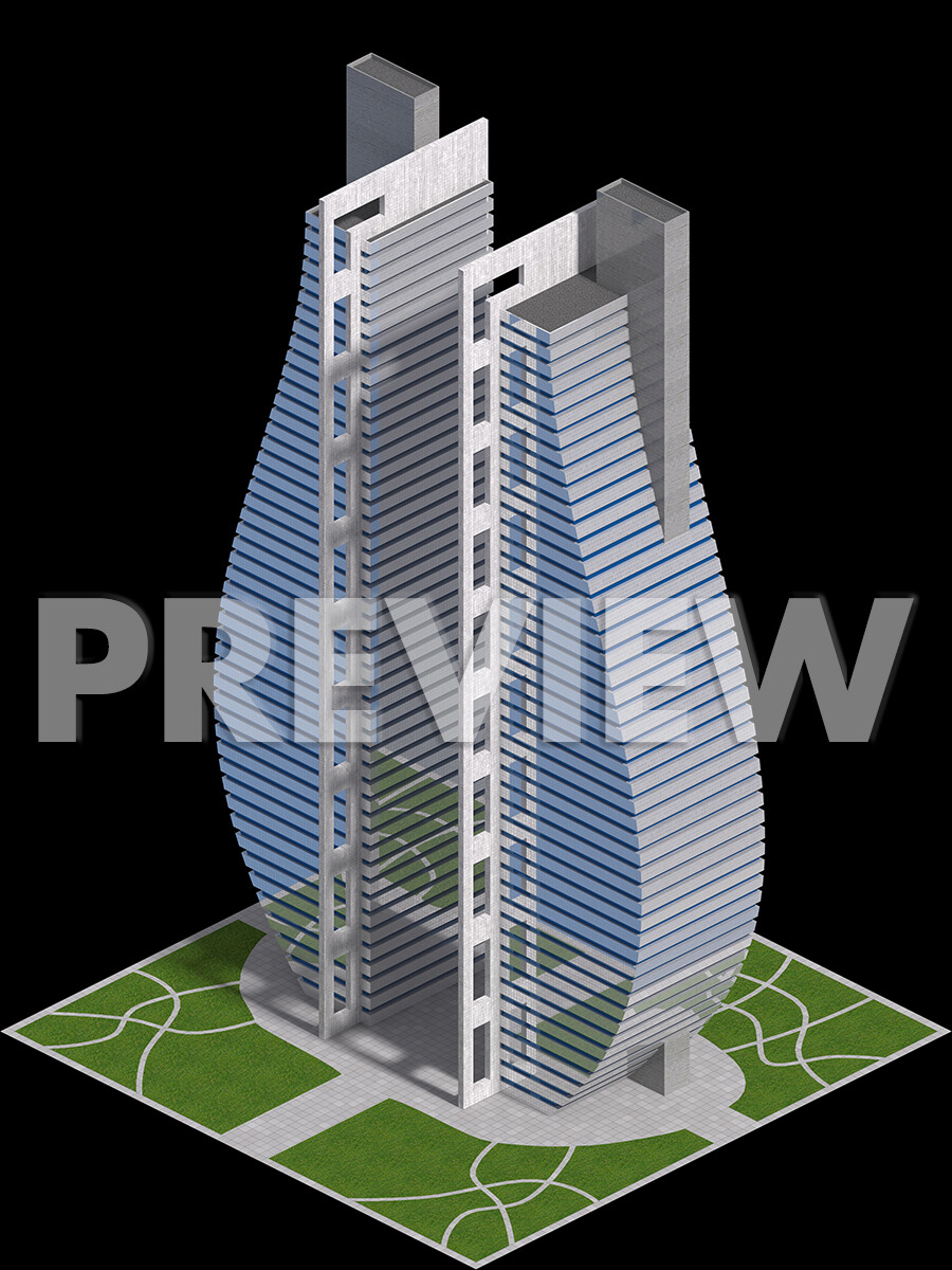 ArtStation - Architecture (Tile#0035, 1x1) – Dimetric Projection ...