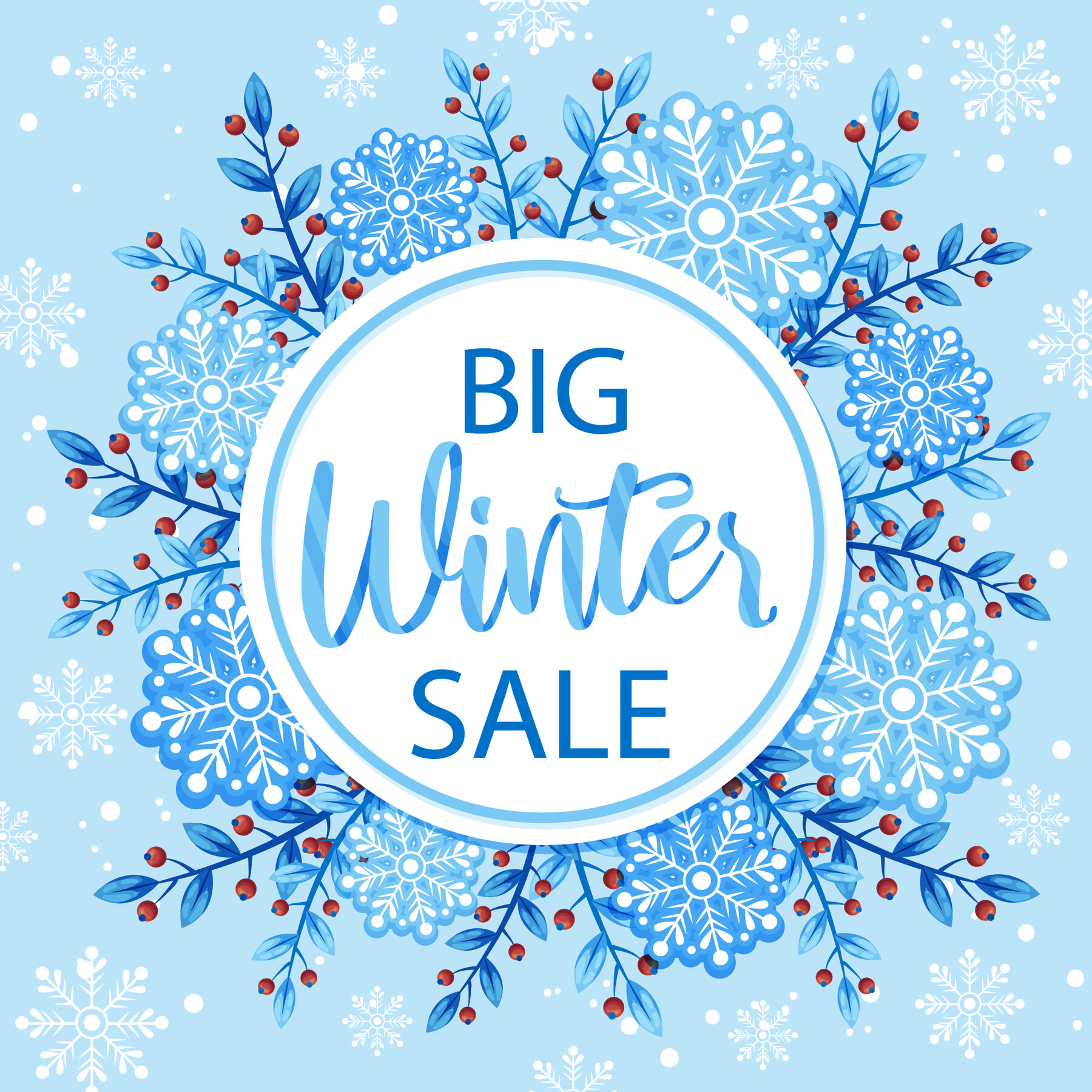 ArtStation - Flat design big winter sale AI and EPS Template File | Artworks