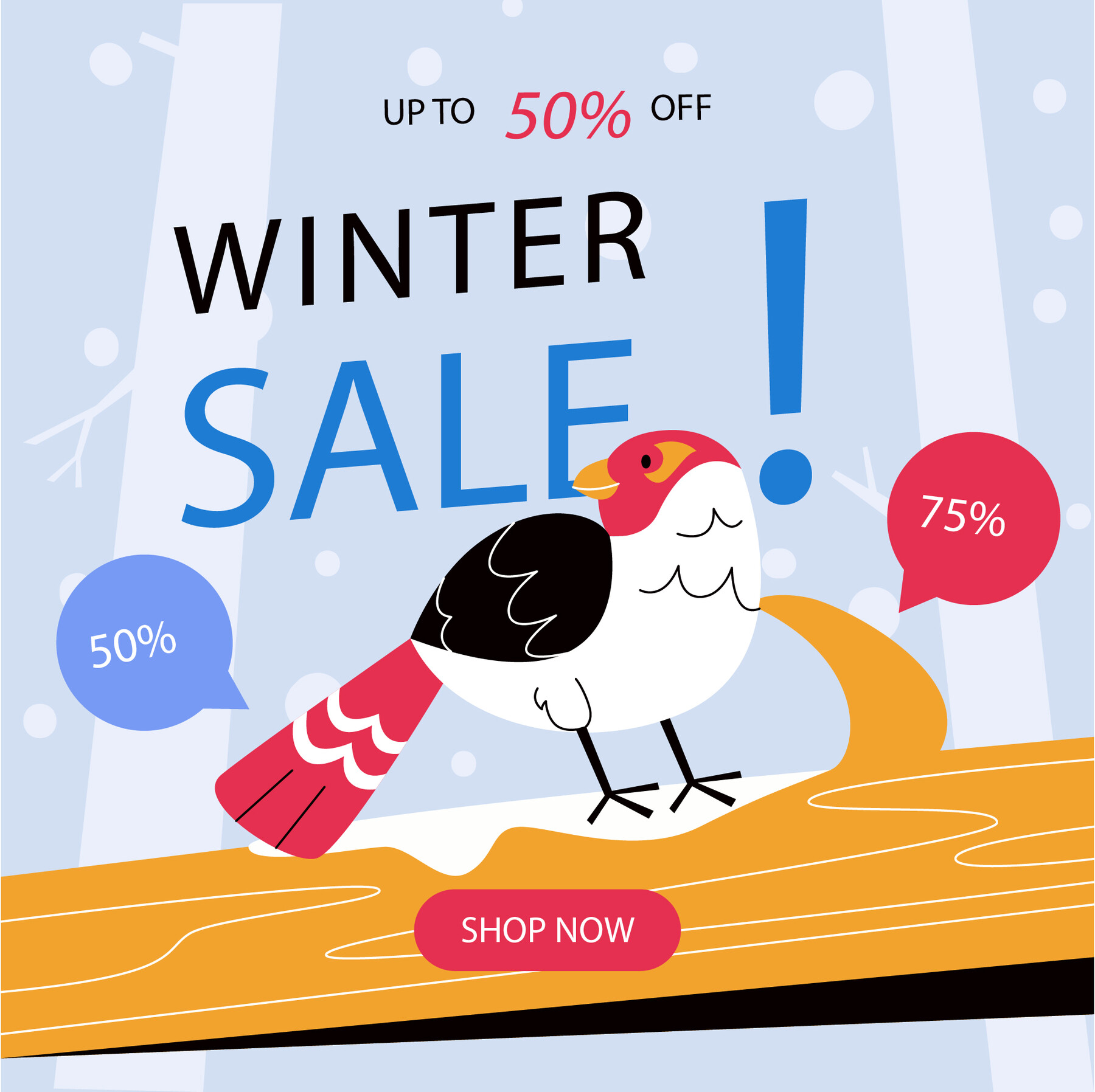 ArtStation - Flat winter sale illustration AI and EPS Template File ...
