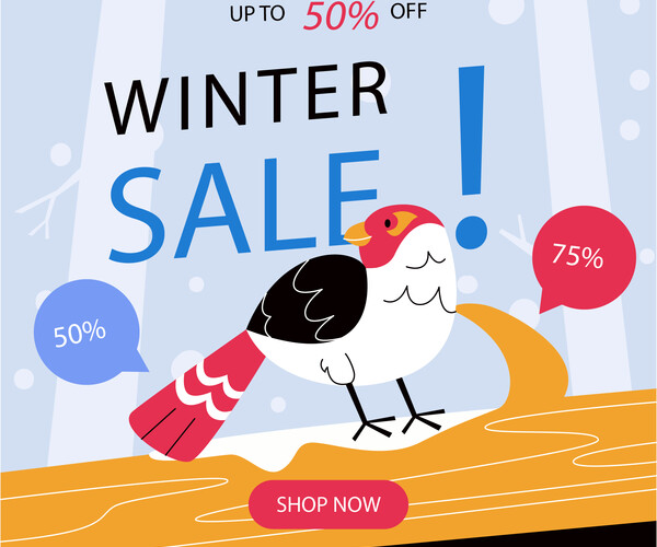 ArtStation - Flat winter sale illustration AI and EPS Template File ...