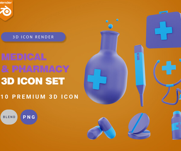 ArtStation - 3D Icon Medical Pack Illustration | Artworks