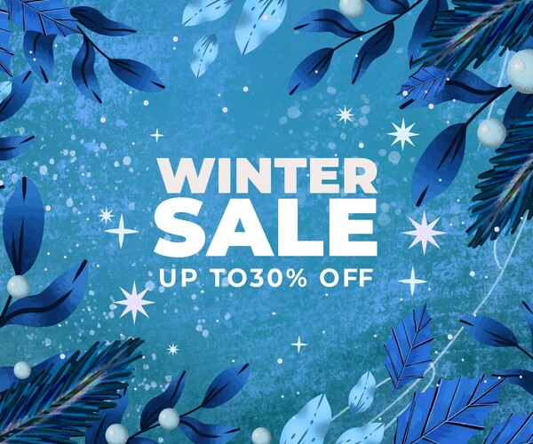 ArtStation - Watercolor winter sale illustration AI and EPS Template ...