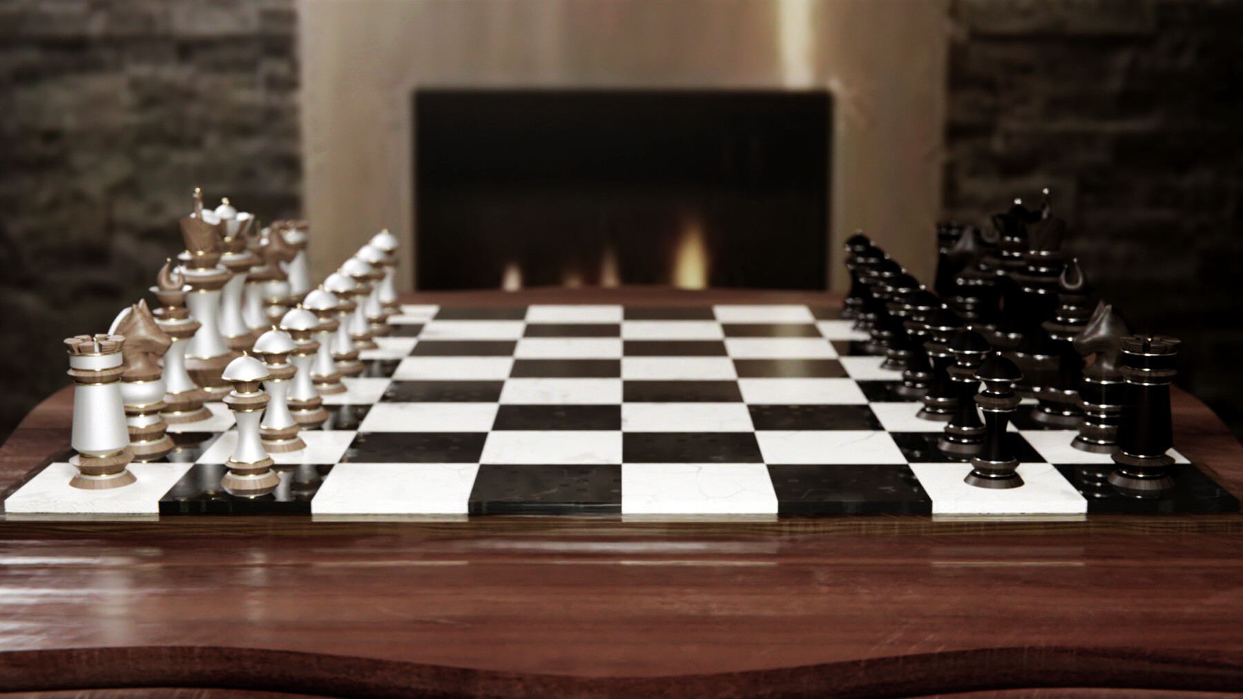 ArtStation - Chess Set Table | Game Assets