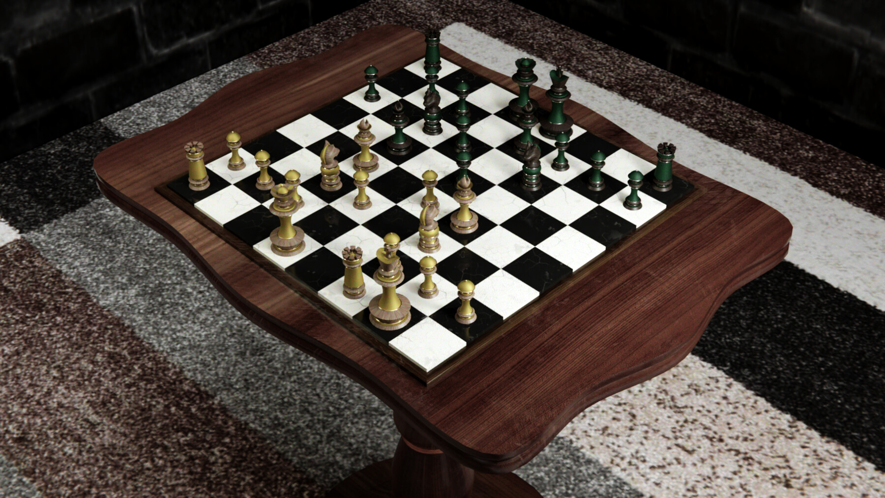 ArtStation - Chess Set Table | Game Assets