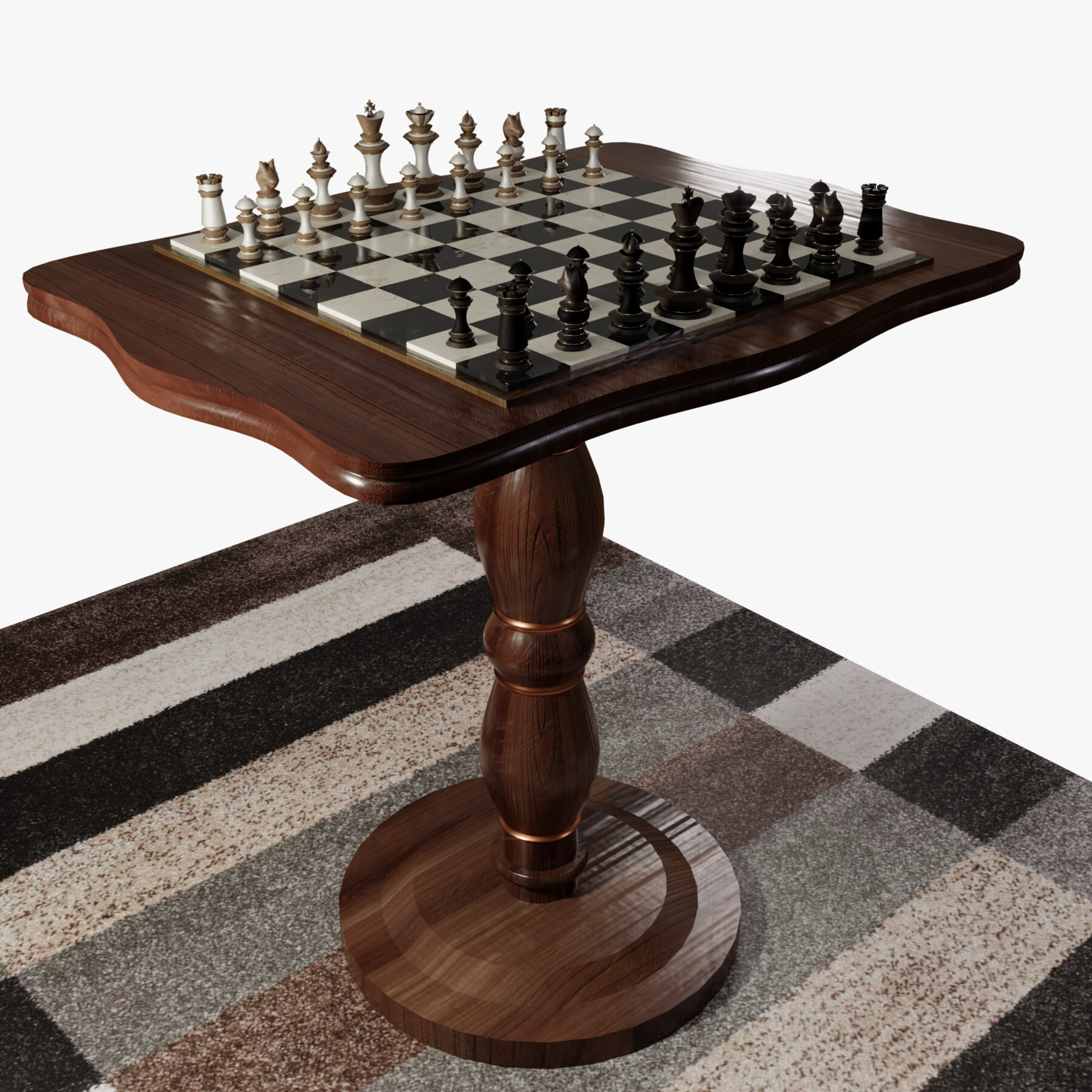 ArtStation - Chess Set Table | Game Assets