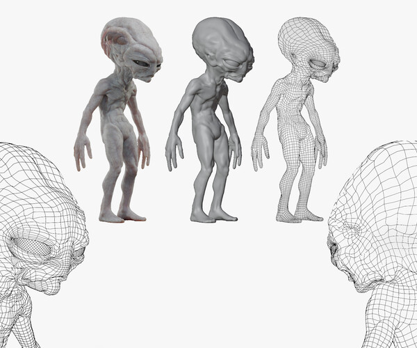 ArtStation - Gray Alien Blender | Game Assets