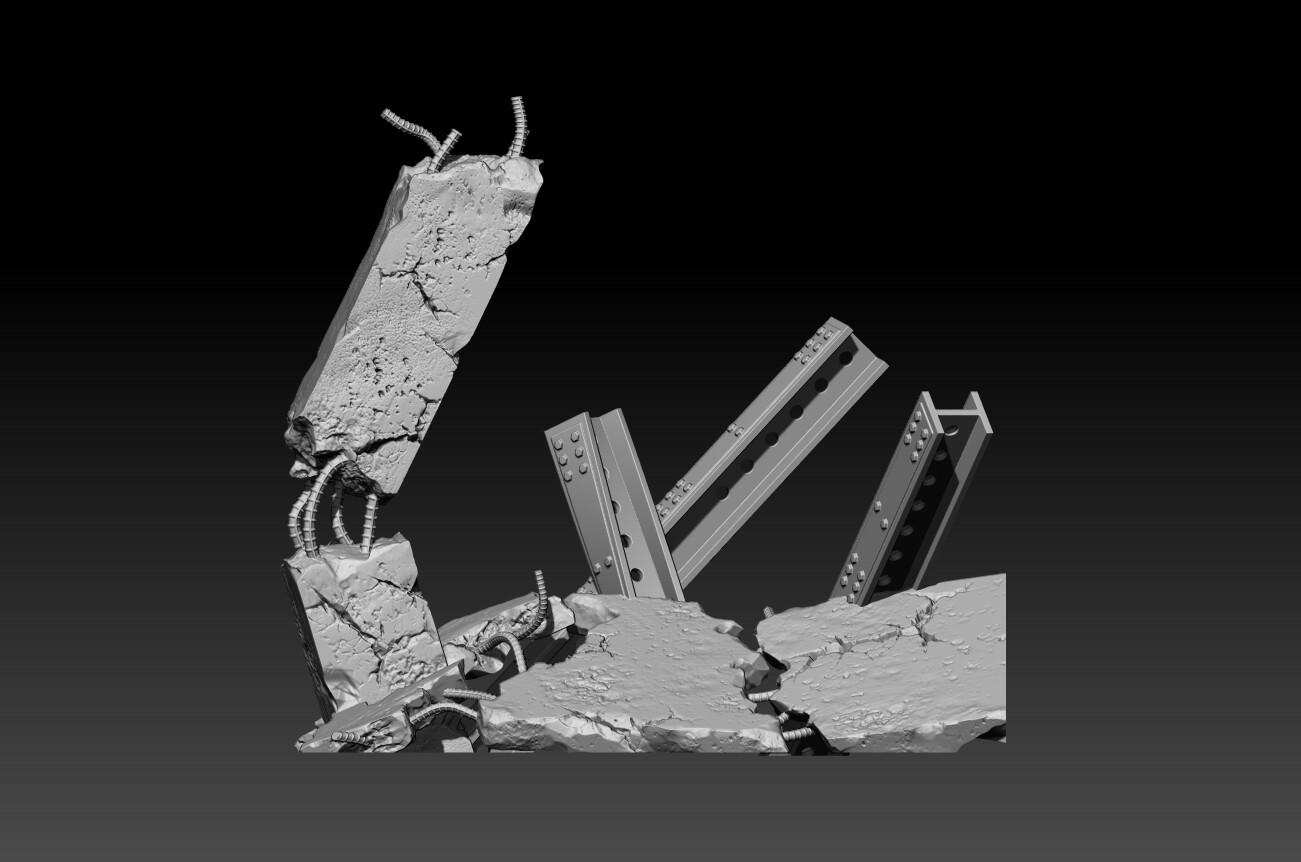 ArtStation - Damaged reinforced concrete | Resources