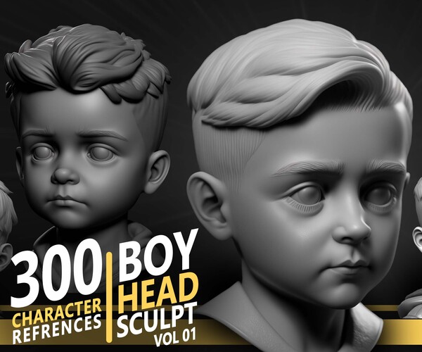 ArtStation - 300 Boy Head Sculpt - VOL 01 - Character references | Artworks