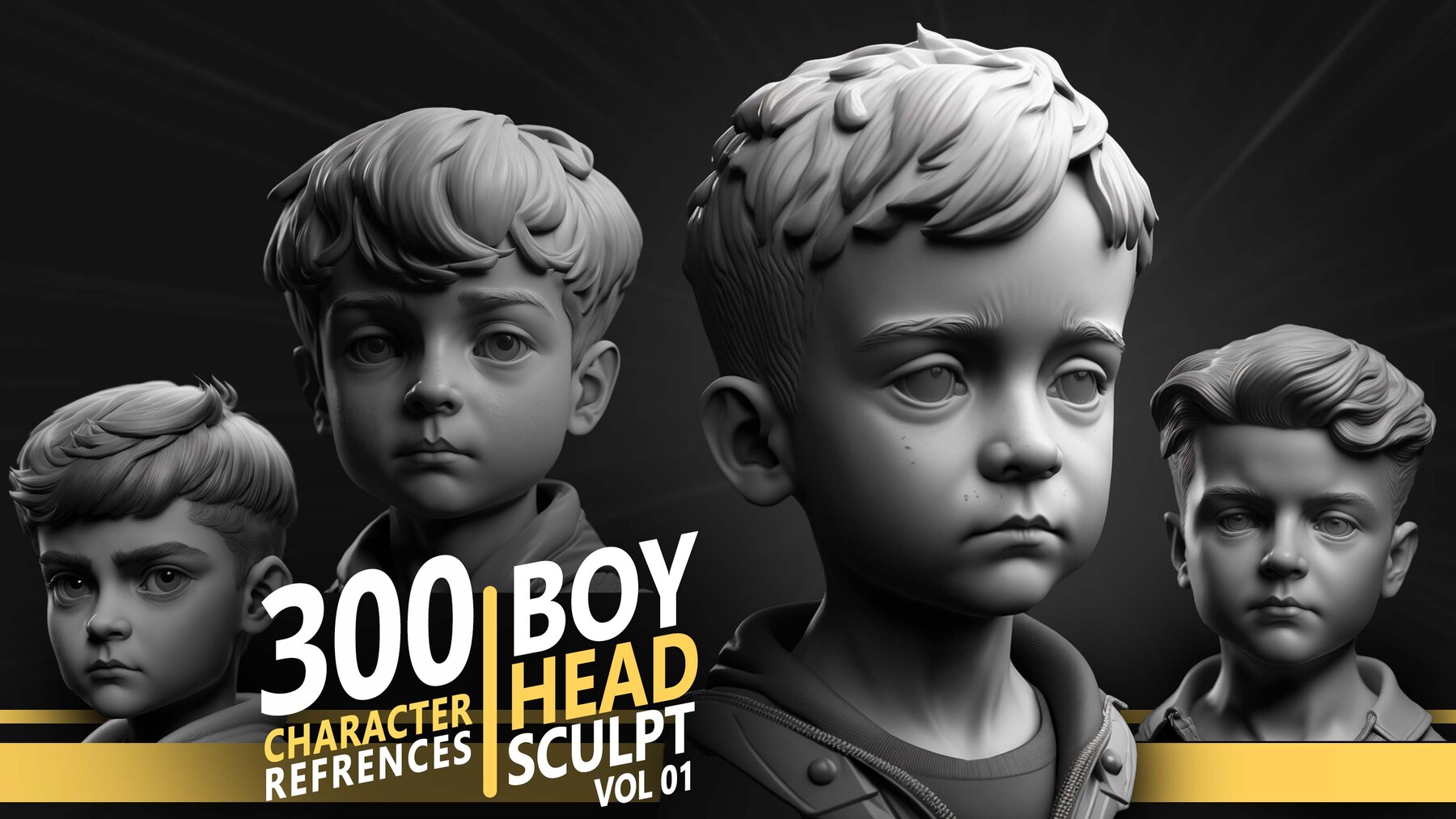ArtStation - 300 Boy Head Sculpt - VOL 01 - Character references | Artworks