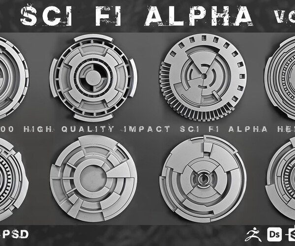 ArtStation - 100 Sci Fi Alpha vol - 03 | Brushes