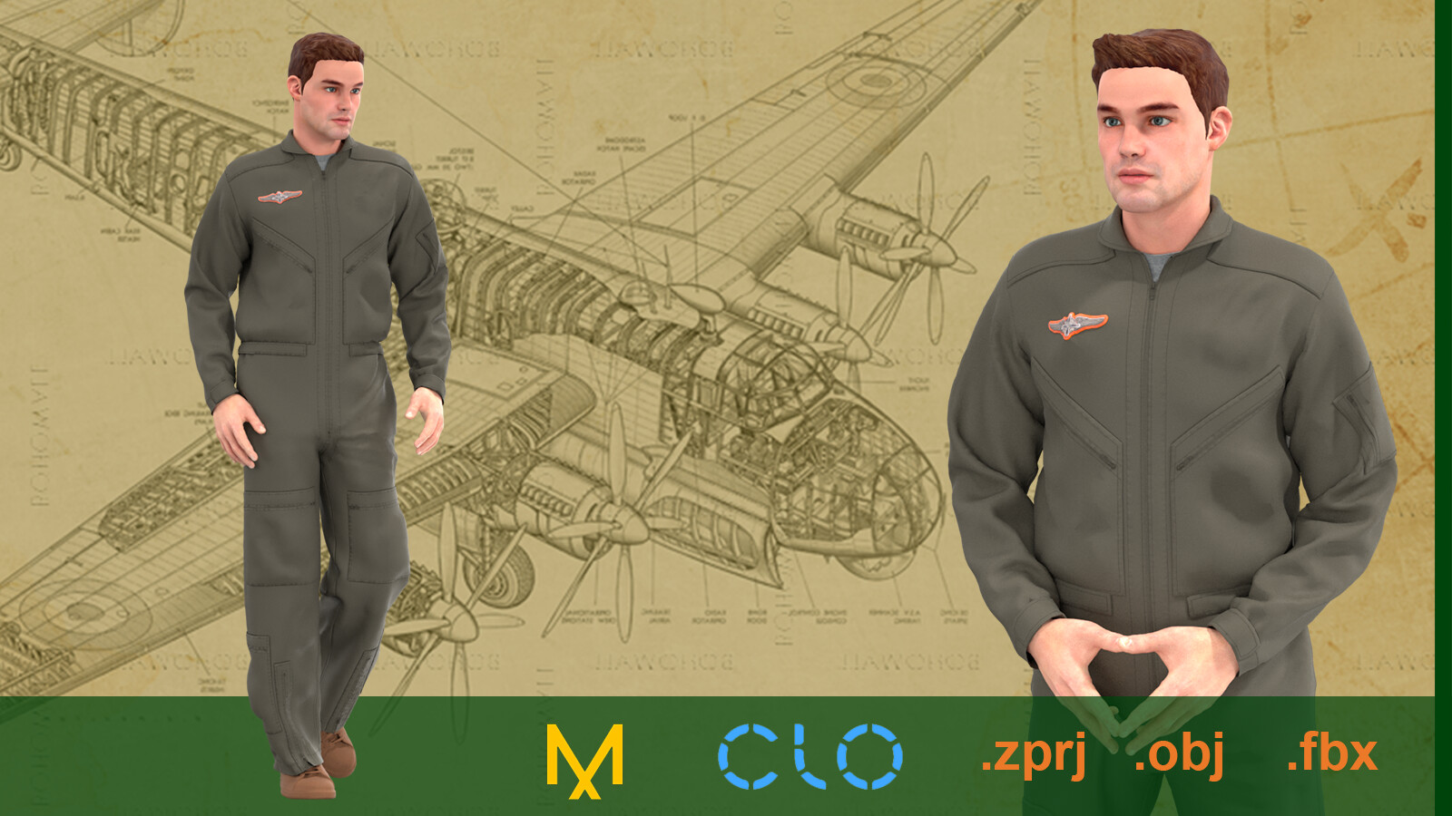 ArtStation - Pilot's uniform - aviator outfit | Resources