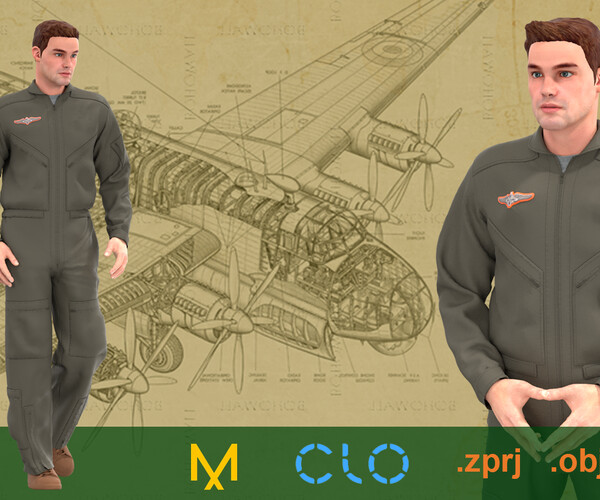 ArtStation - Pilot's uniform - aviator outfit | Resources