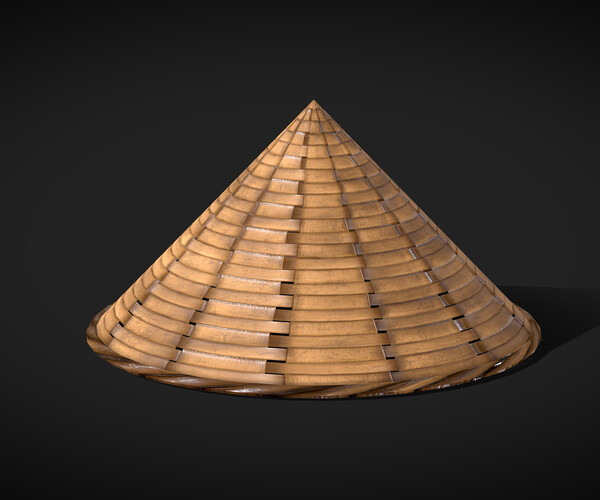ArtStation - Conical Asian Hat - low poly 3D model | Game Assets