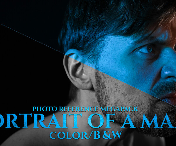 ArtStation - A Portrait of a man Color vs B&W - Photo Reference Pack ...