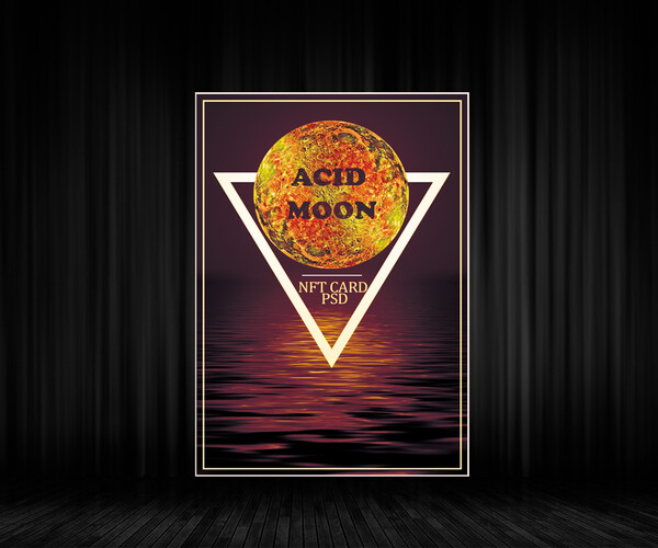 ArtStation - Acid Moon Photoshop NFT card template | Artworks