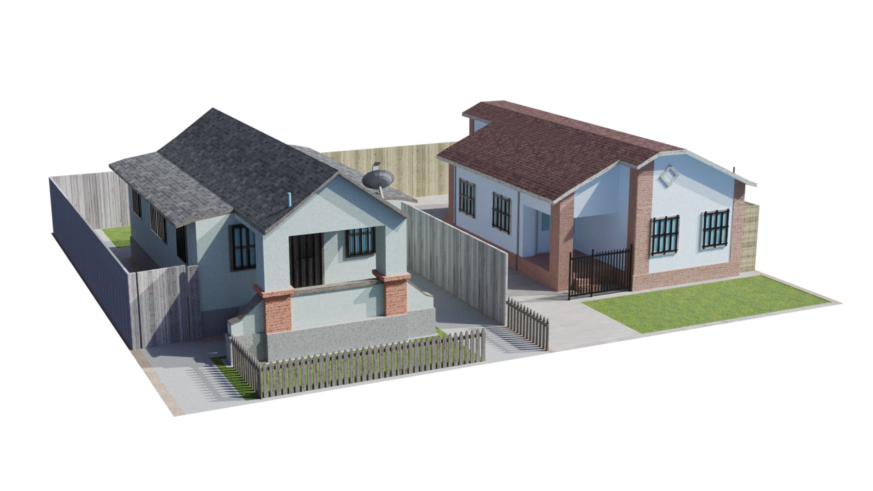 ArtStation - Brandonville Residential Vol. 1: Set of 18 Unique 3D House ...
