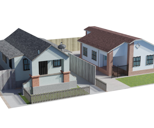 ArtStation - Brandonville Residential Vol. 1: Set of 18 Unique 3D House ...