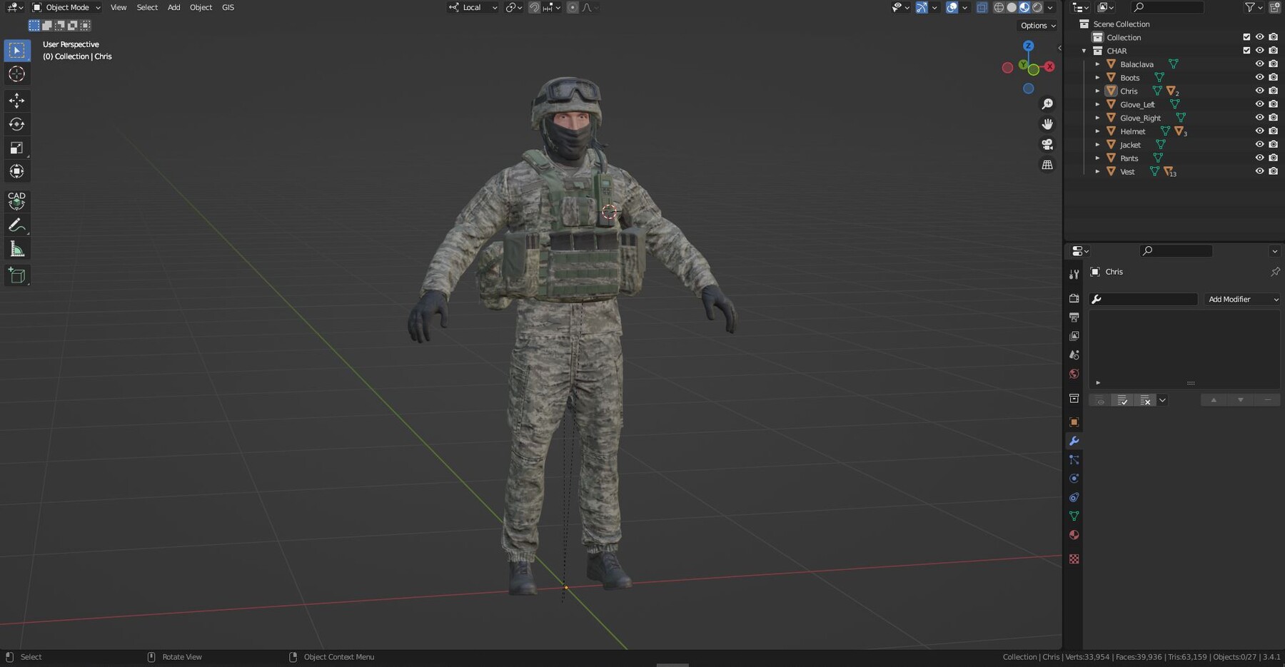 ArtStation - MILITARY Game Ready Croatian Soldier Character | Game Assets