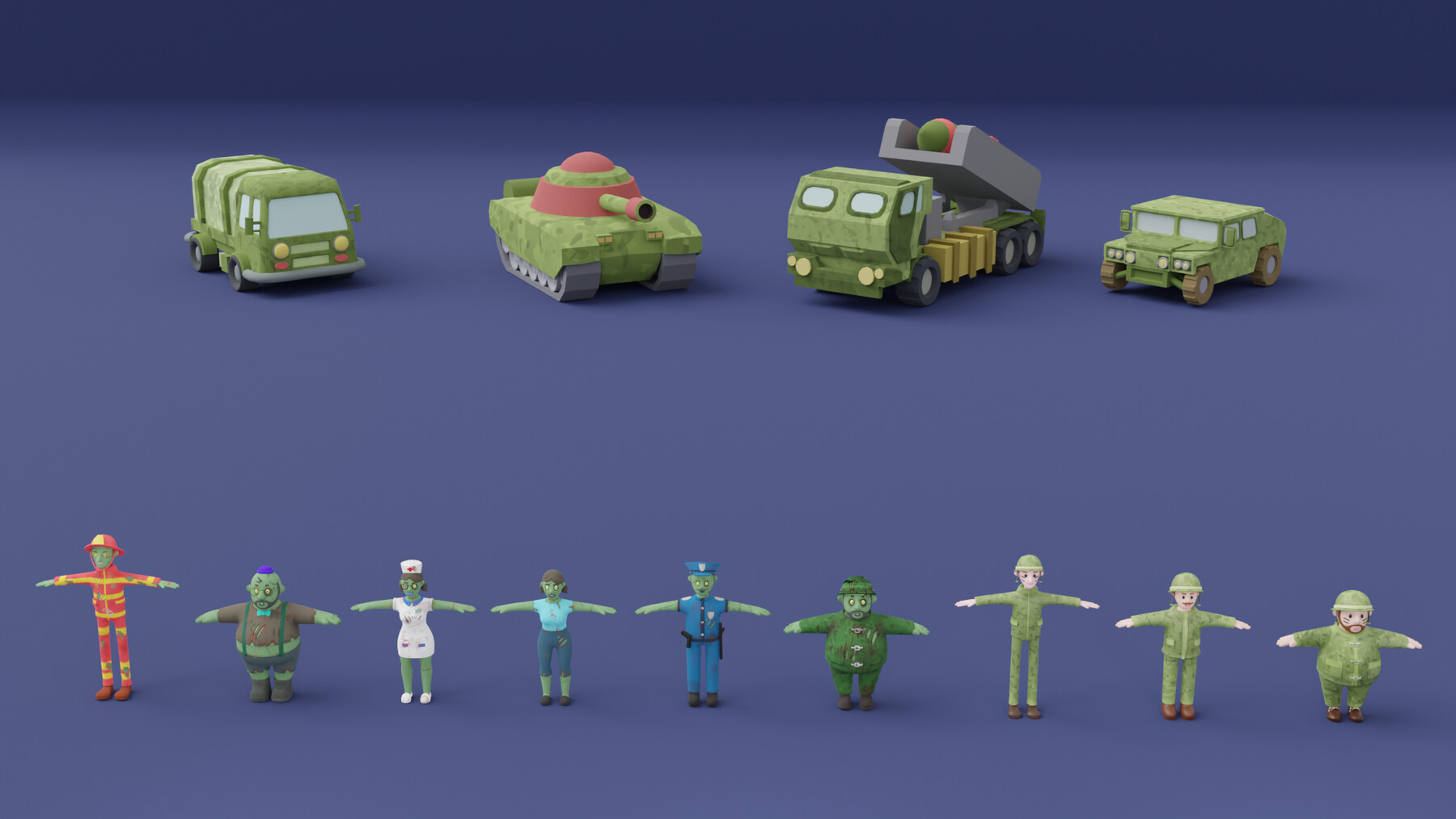 ArtStation - Military Zombie APOCALYPSE Bundle | Game Assets