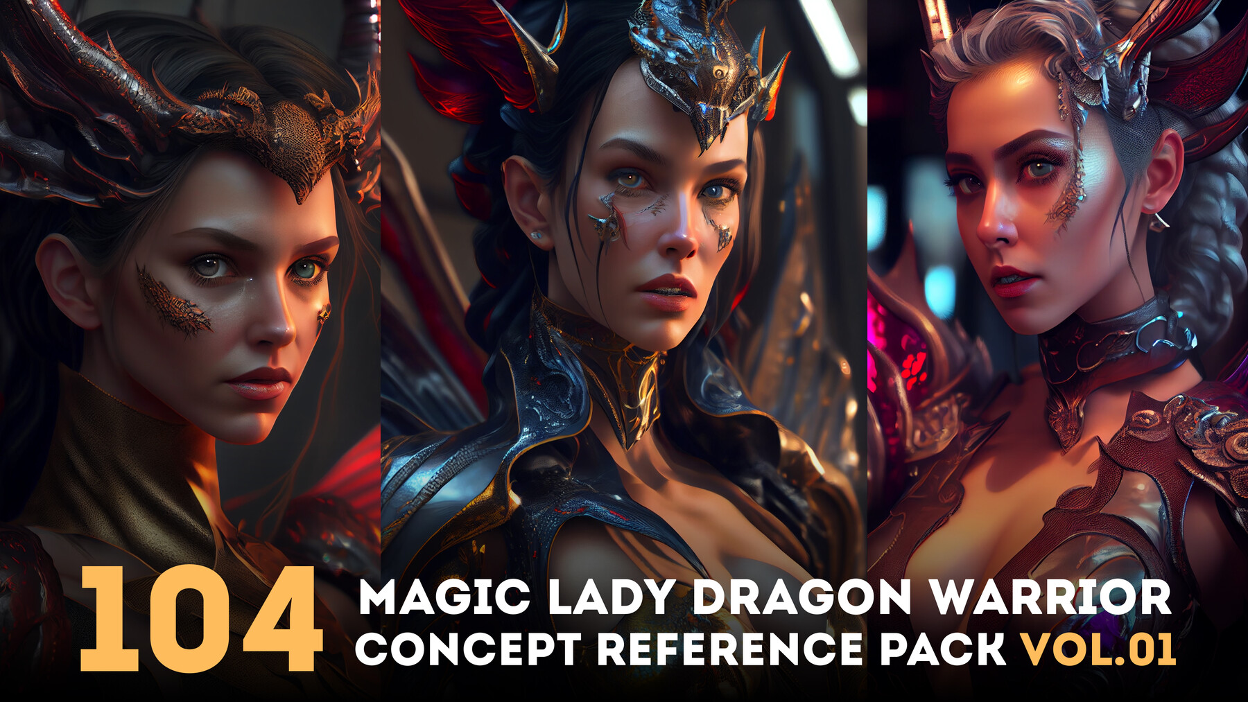 ArtStation - 104 arts - Magic Lady Dragon Warrior - Concept Reference ...